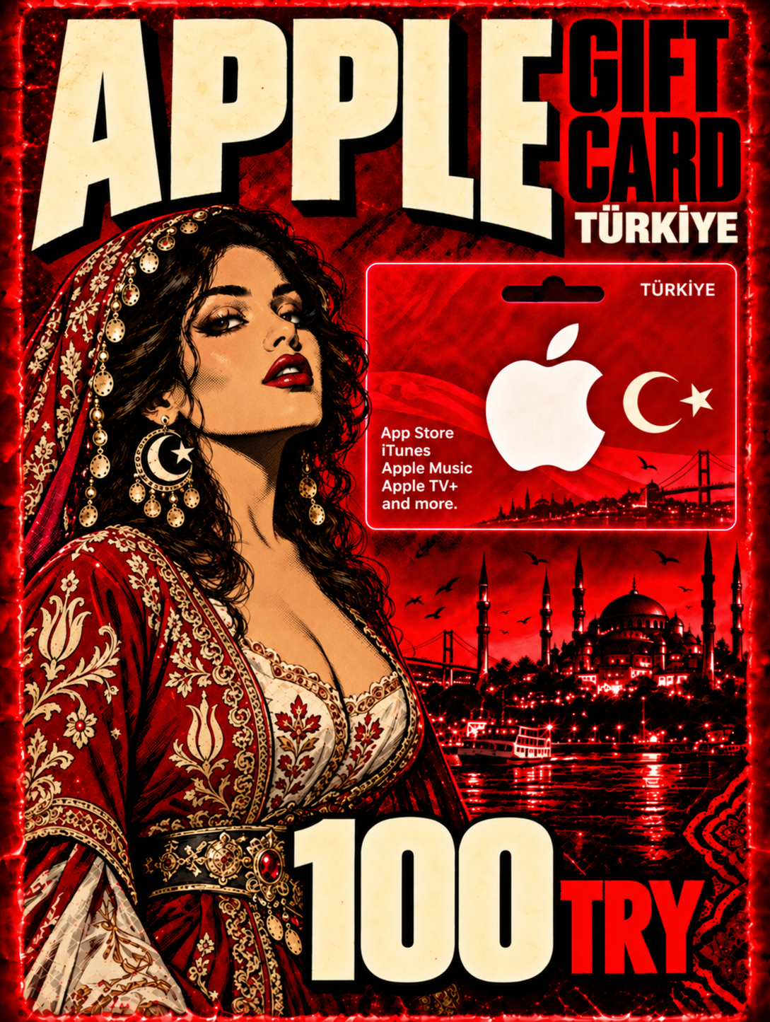 Подарочная карта Apple 100 TRY (Apple Gift Card) турция | Пополнение Apple ID |Подарочная карта App Store