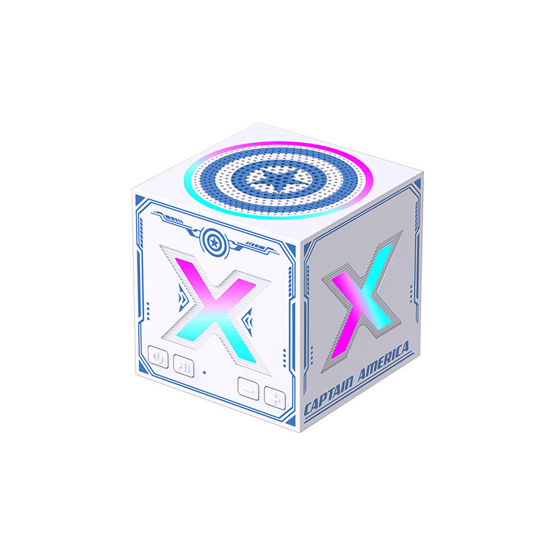 Bluetooth колонка Marvel Box DW-S3 портативный беспроводной сабвуфер белая версия Капитан Америка