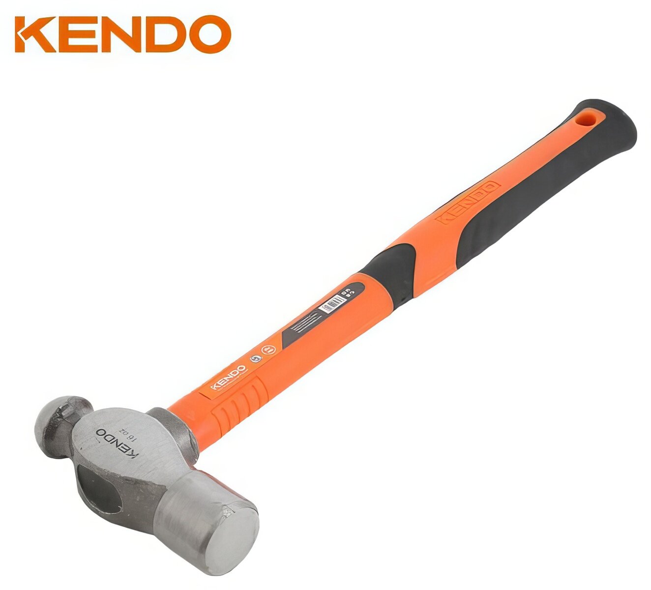 Молоток с круглым бойком KENDO с фибергласовой рукояткой, 225 г 25137