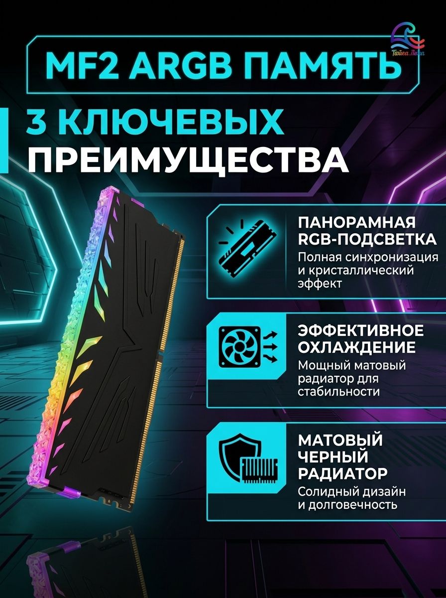 ARGB радиатор для охлаждения оперативной памяти DDR5/DDR4/DDR3/DDR2, Черный