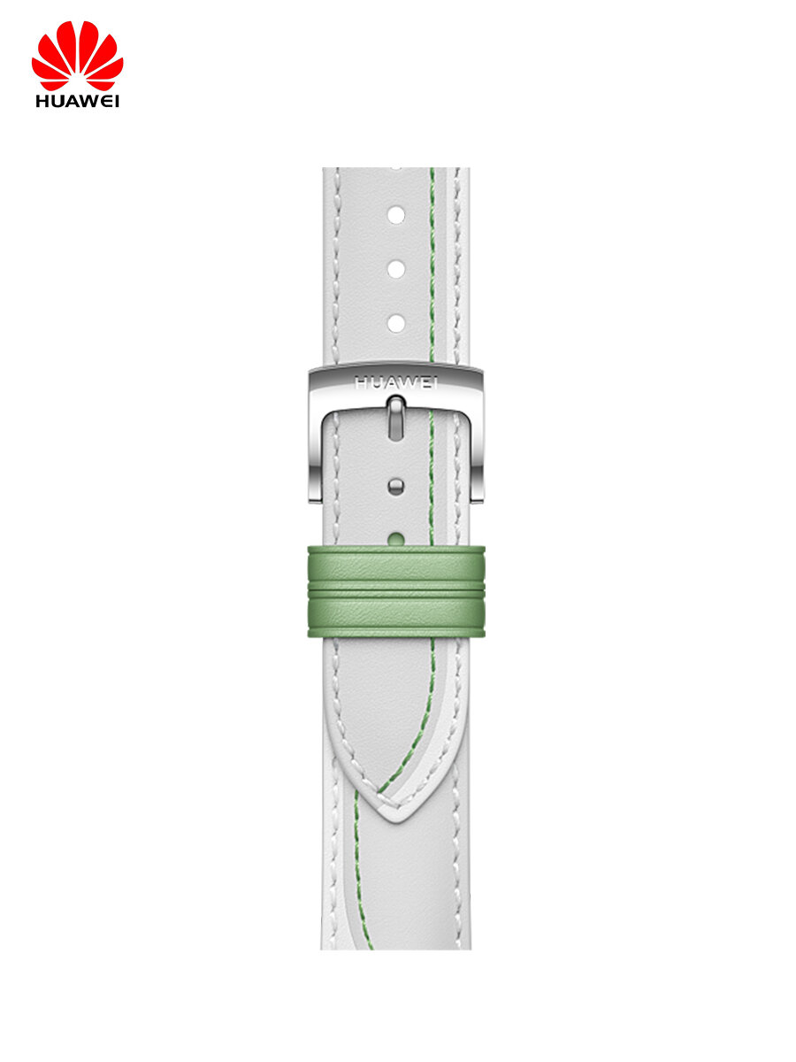 Ремешок HUAWEI EasyFit 18 Мм, Композитная Кожа, Белый-зеленый, Ремешок Для Huawei WATCH GT7 41мм, GT6 41мм, WATCH5 42 Мм, GT5 Pro 42mm, GT5 41мм, GT4 41мм