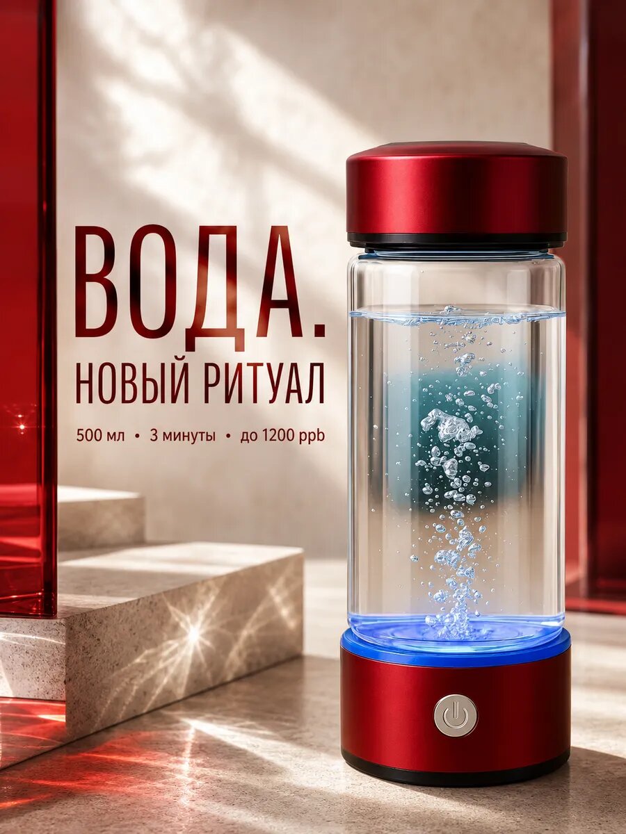 Бутылка-генератор водородной воды 500 мл