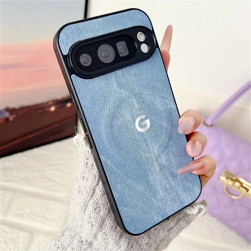 Роскошный Чехол Из Джинсовой Ткани С Магнитной Застежкой Для Google Google Pixel 7, Синий, Blue