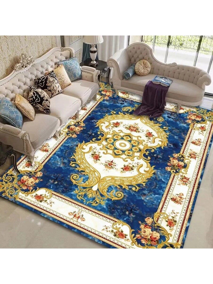 Ковер бордовый 140x200 см, хлопок, прямоугольный, этнический стиль