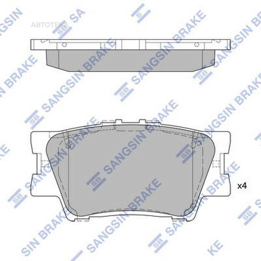 Колодки торм. дисковые Hi-Q LEXUS LEXUS ES300h 12- (D1632) R SANGSIN BRAKE SP2081A