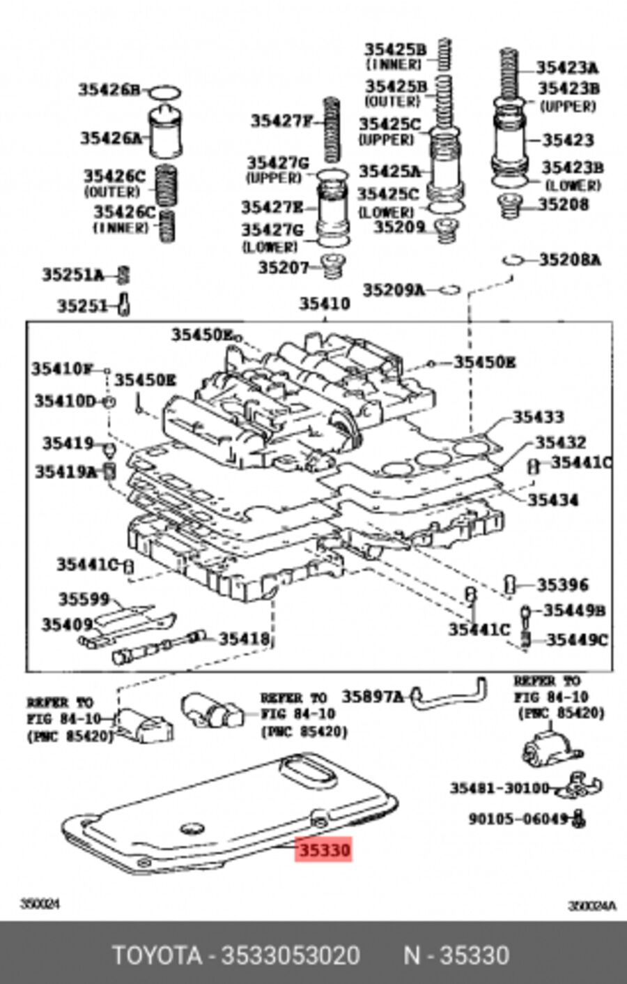 Фильтр акпп org (TOYOTA 3533053020)