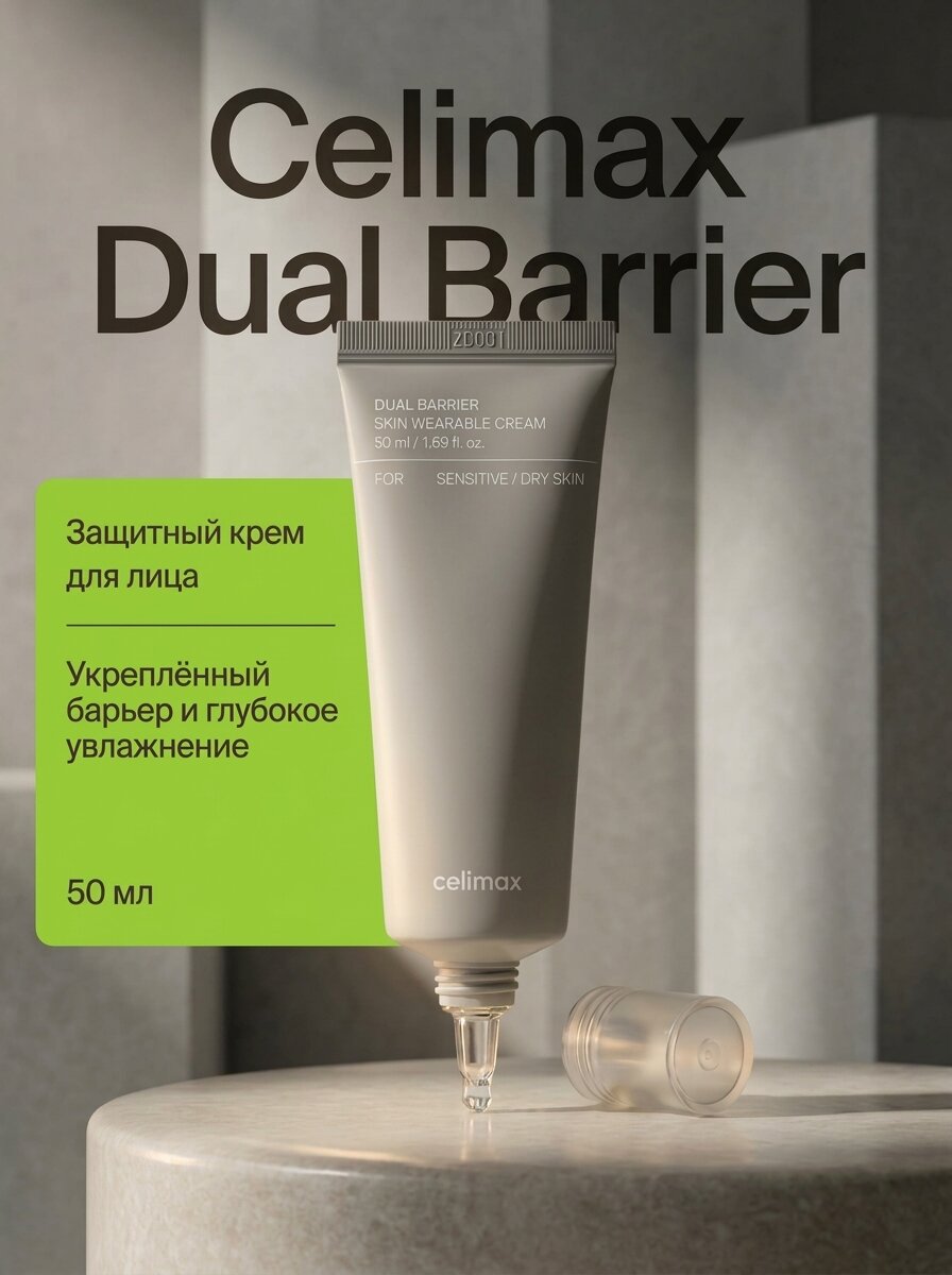 Celimax Крем для лица восстанавливающий с церамидами 50 мл / Celimax Dual Barrier Skin Wearable Cream 50 ml