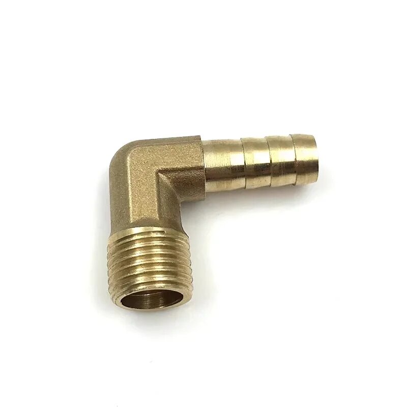 Латунный угловой штуцер для шланга 6-16 мм BSP 1/8", 10mm Barb