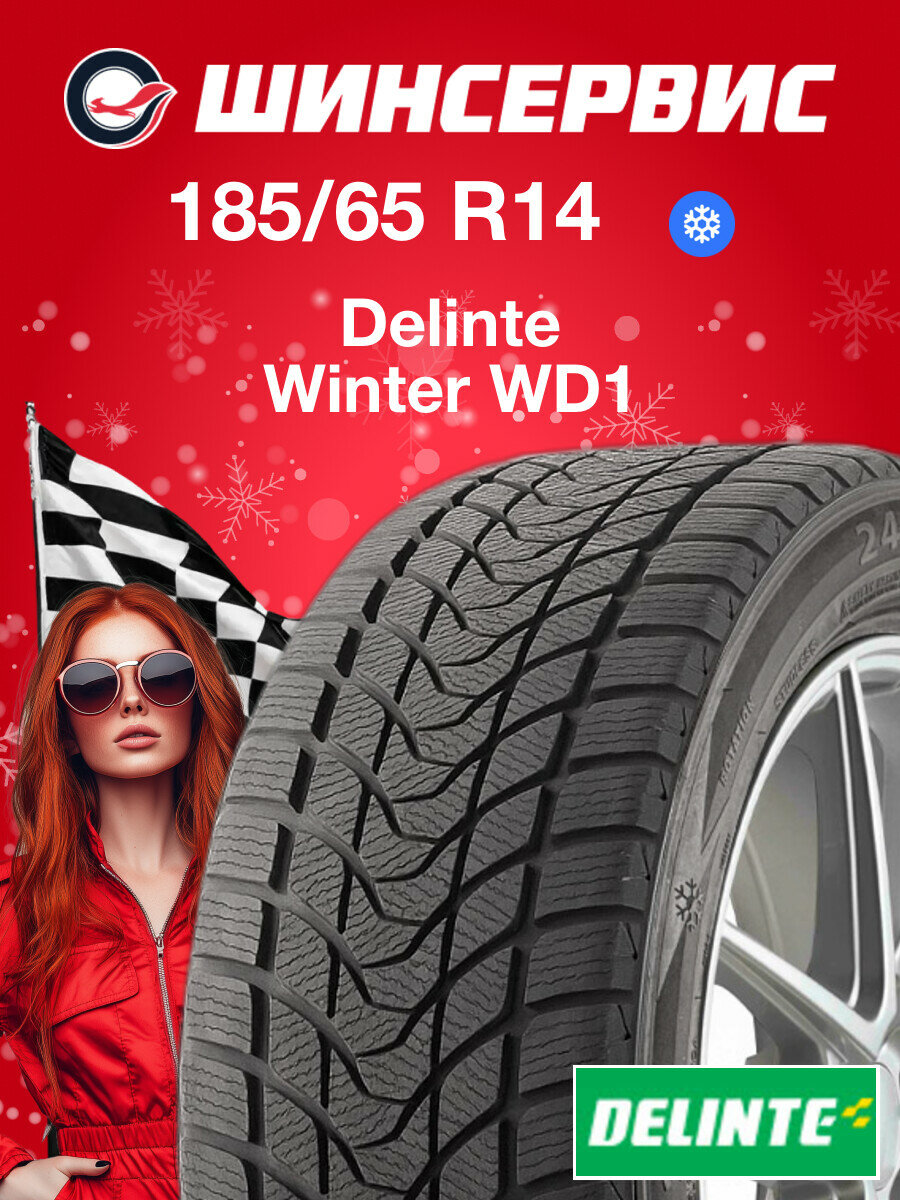 Зимняя нешипованная шина Delinte Winter WD1 185/65 R14 86 H, зимняя автомобильная резина