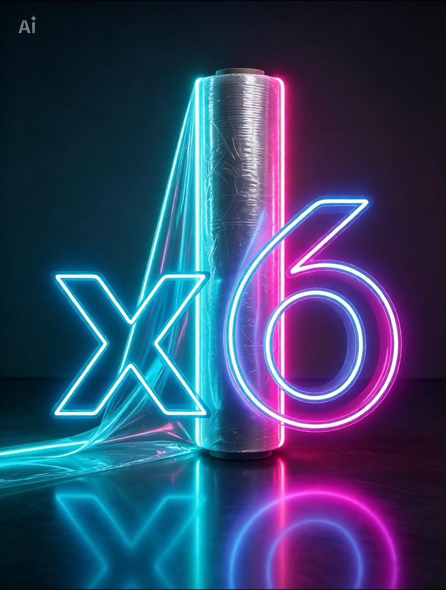 Стрейч плёнка вторичная 6роликов по 1,8кг