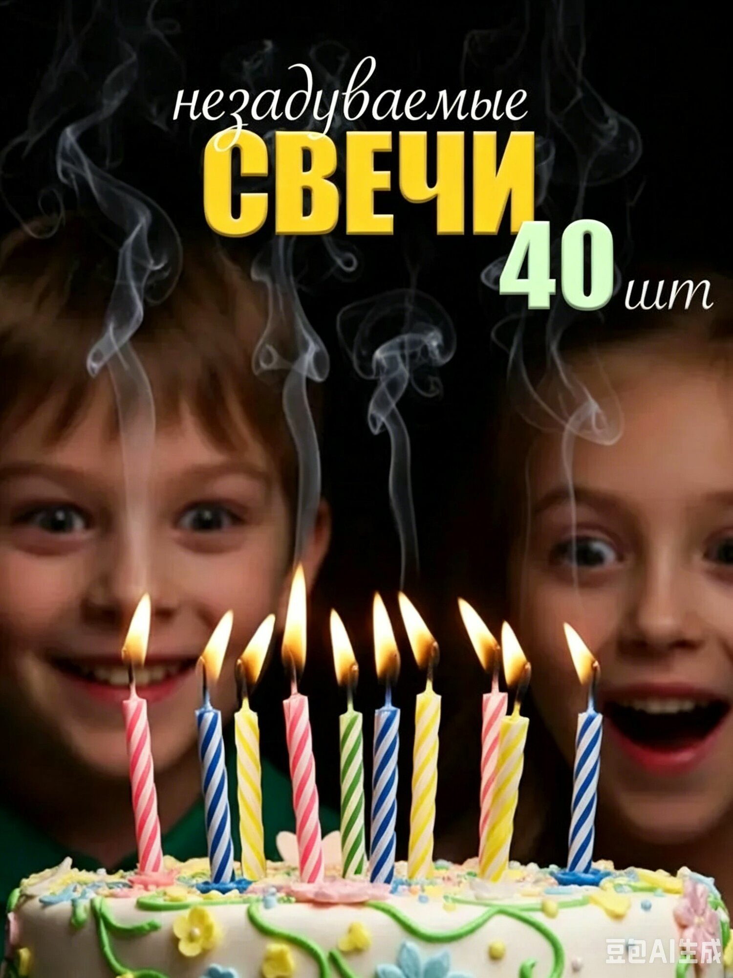 Свечи для торта 6 см 40 шт