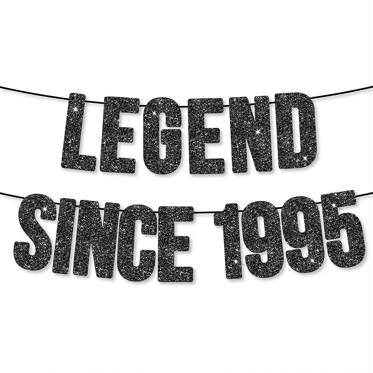 Праздничный баннер для дня рождения Legend Since 2007 черный глиттерный декор для стены эффектно сверкает даже при не очень ярком освещении в помещении размер 28*25*1.5 см