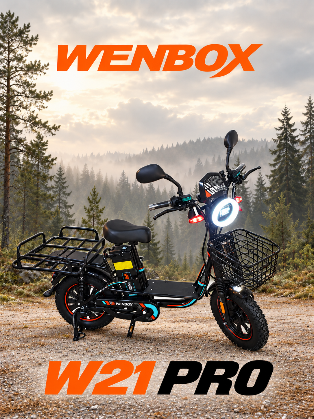 Скутер Wenbox W21 PRO для взрослых, АКБ 21 А·ч, дисковые гидравлические тормоза — комфортные поездки каждый день
