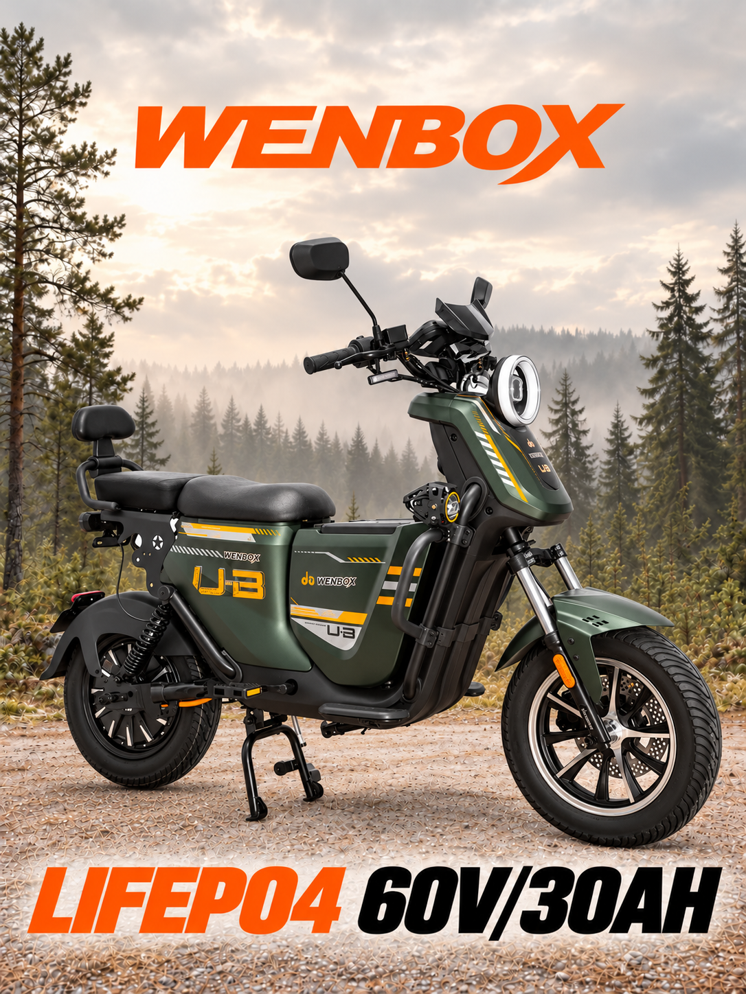 Скутер Wenbox UB для взрослых, АКБ 30 А·ч — комфортные поездки каждый день