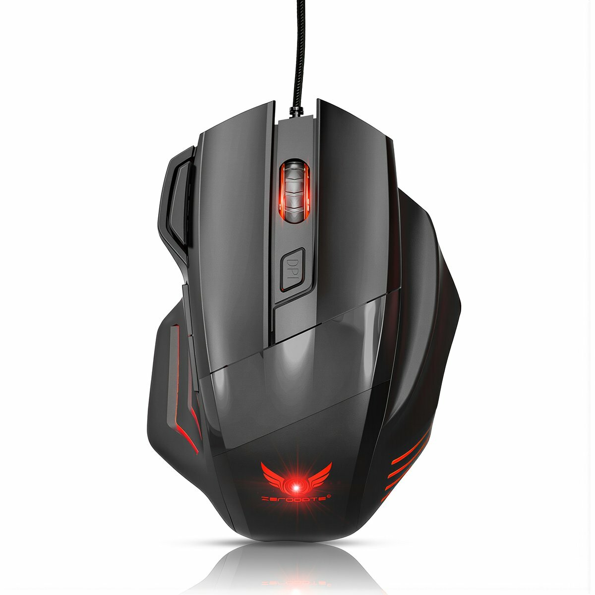 Игровая проводная мышь размер 132*86*42 мм 7 кнопок 2400 DPI RGB подсветка для ноутбука и ПК