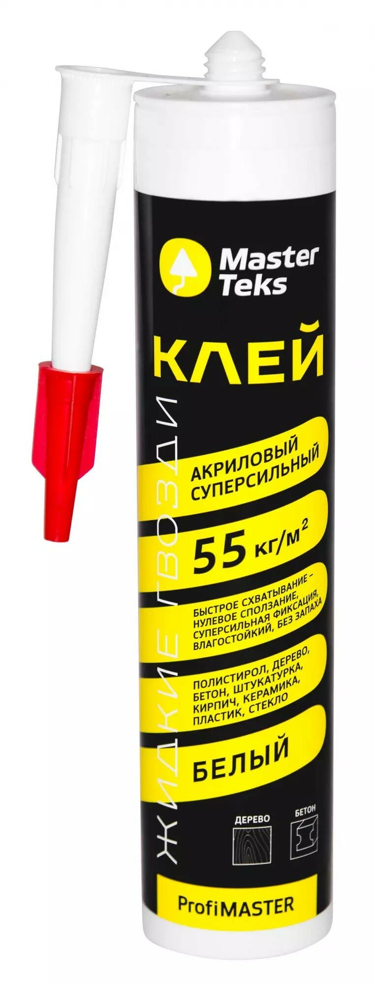 Клей Жидкие гвозди акриловый MasterTeks PM 55 кг/м2 суперсильный 0,528 белый