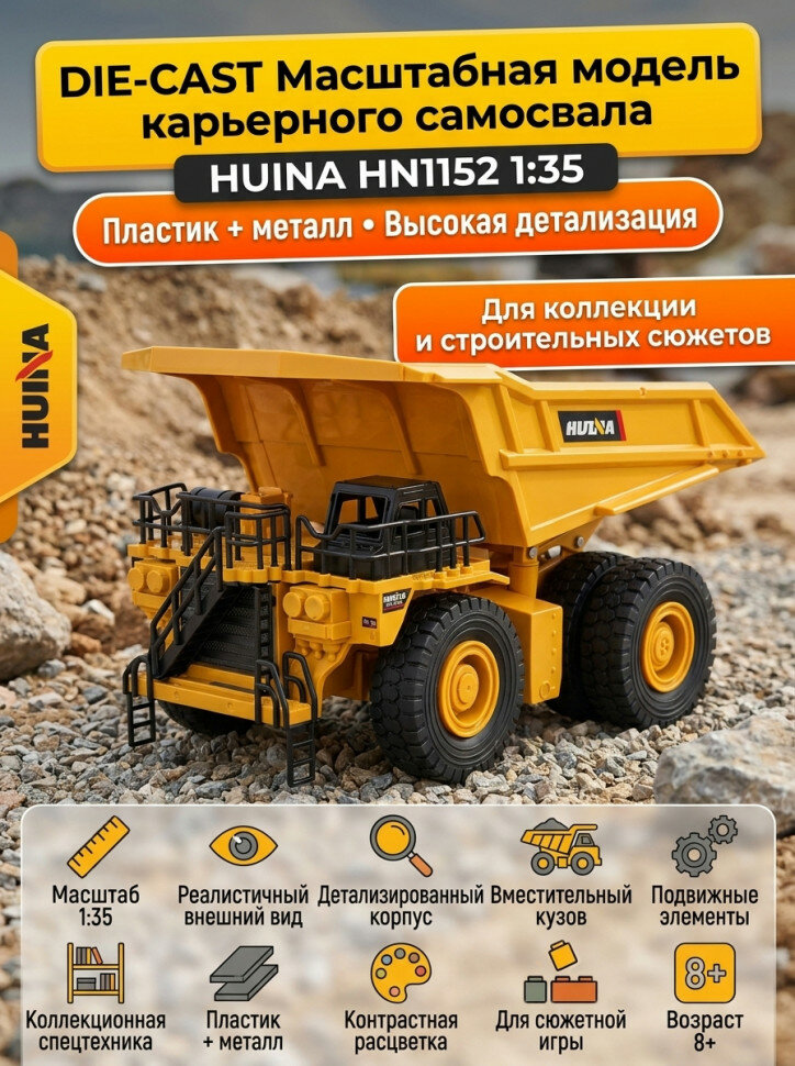 Масштабная модель карьерный самосвал HuiNa масштаб 1:35 - HN1152
