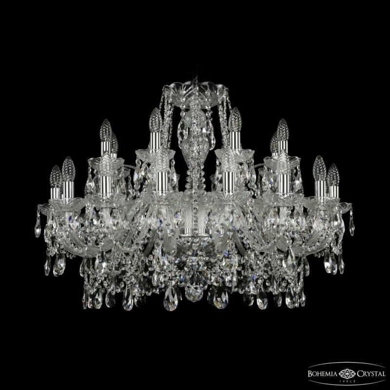 Подвесная люстра Bohemia Ivele Crystal 1411 1411/16+8/300 Ni