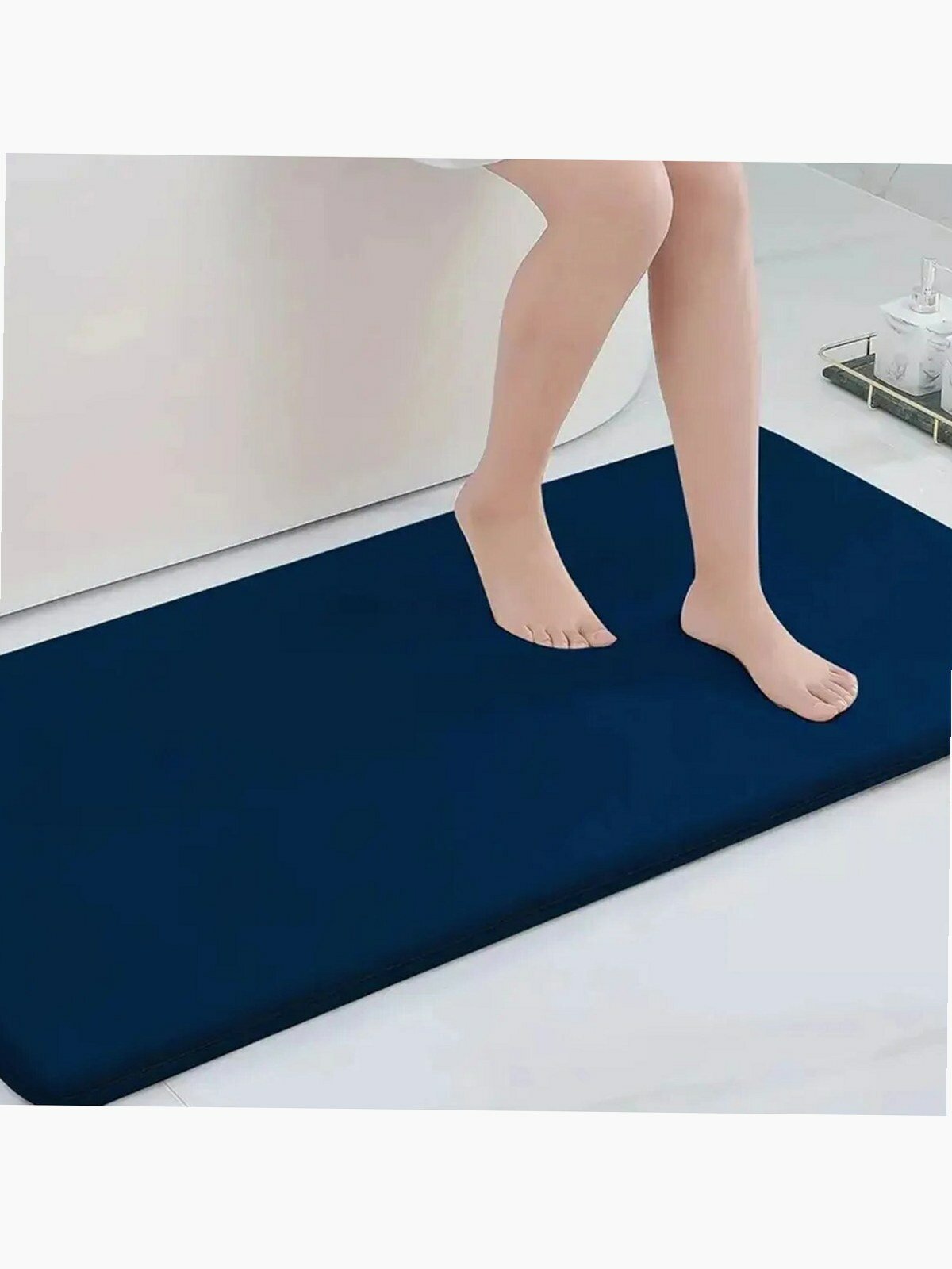 Большой противоскользящий коврик для ванной, полиэстер 60cm x 160cm, Синий, Blue