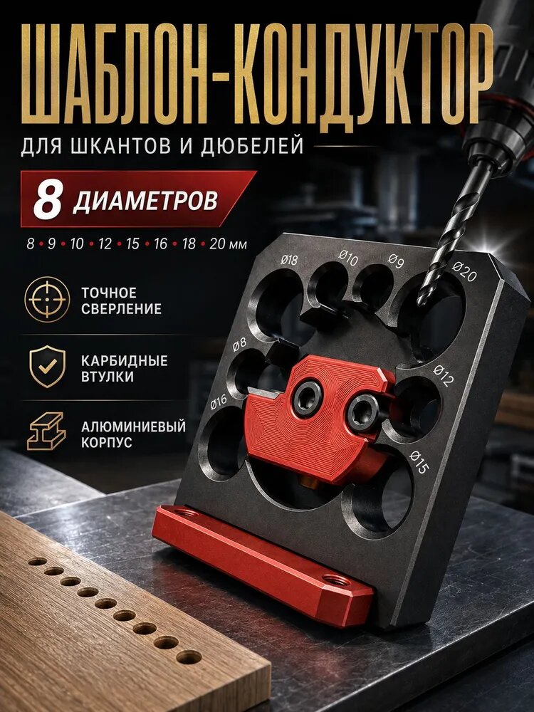 Шаблон для изготовления шкантов 8 диаметров