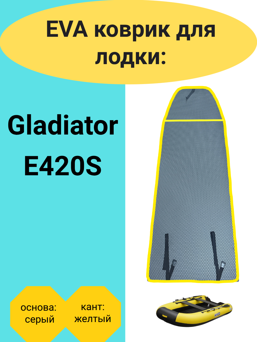 Эва коврик в лодку Gladiator E420S / Гладиатор, накладки в комплекте