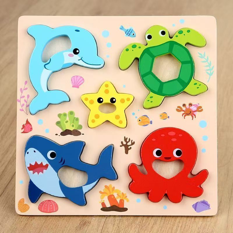 Деревянный 3D пазл для детей 4-6 лет