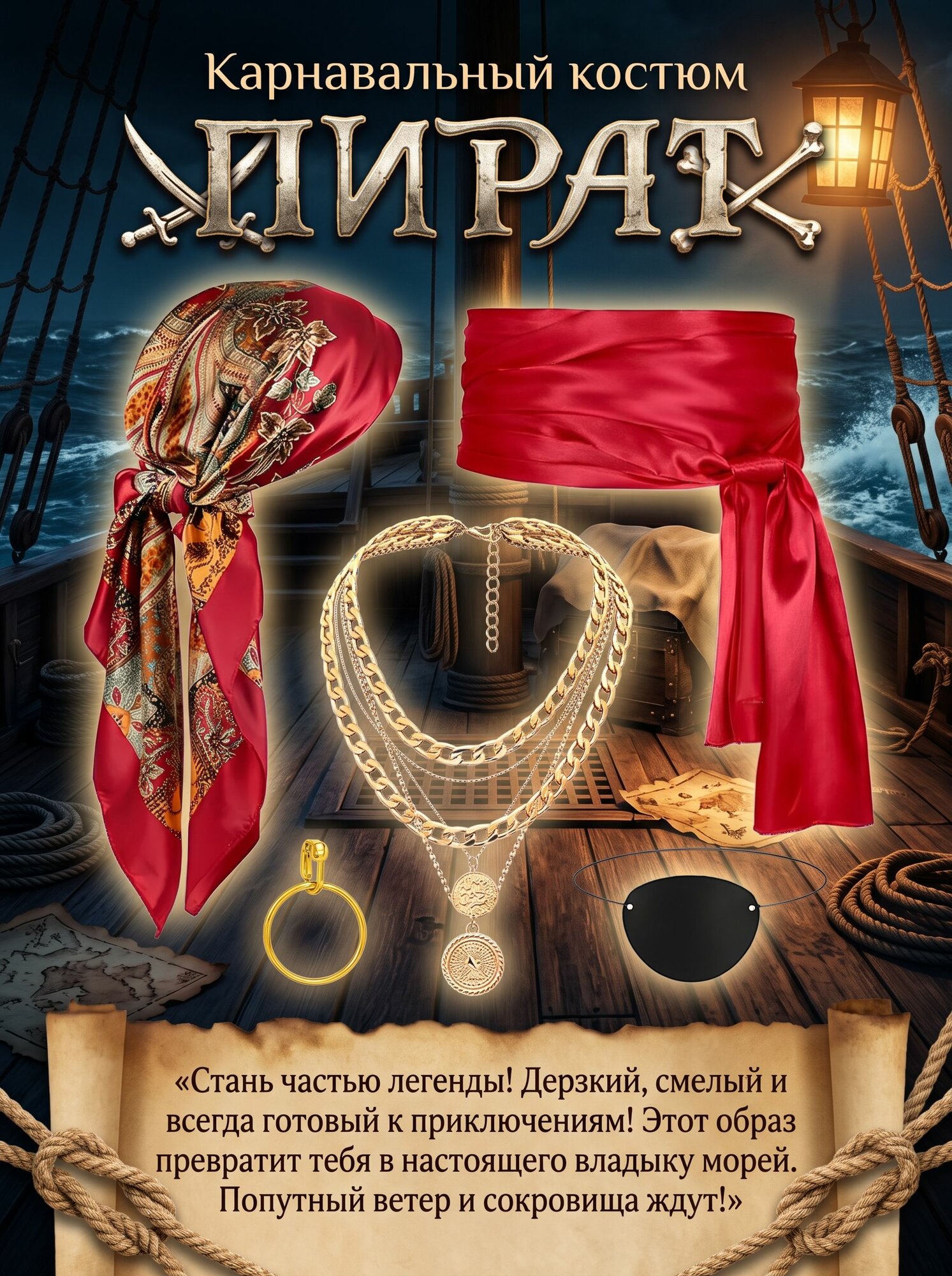 Карнавальный костюм пирата (женский)