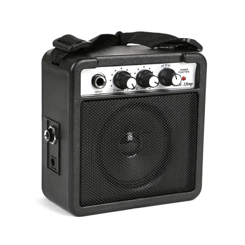 1 Шт. 5W Мини-Гитарный Усилитель Amp Speaker Черный ABS С Регулировкой Громкости И Тона, Режим Овердрайв