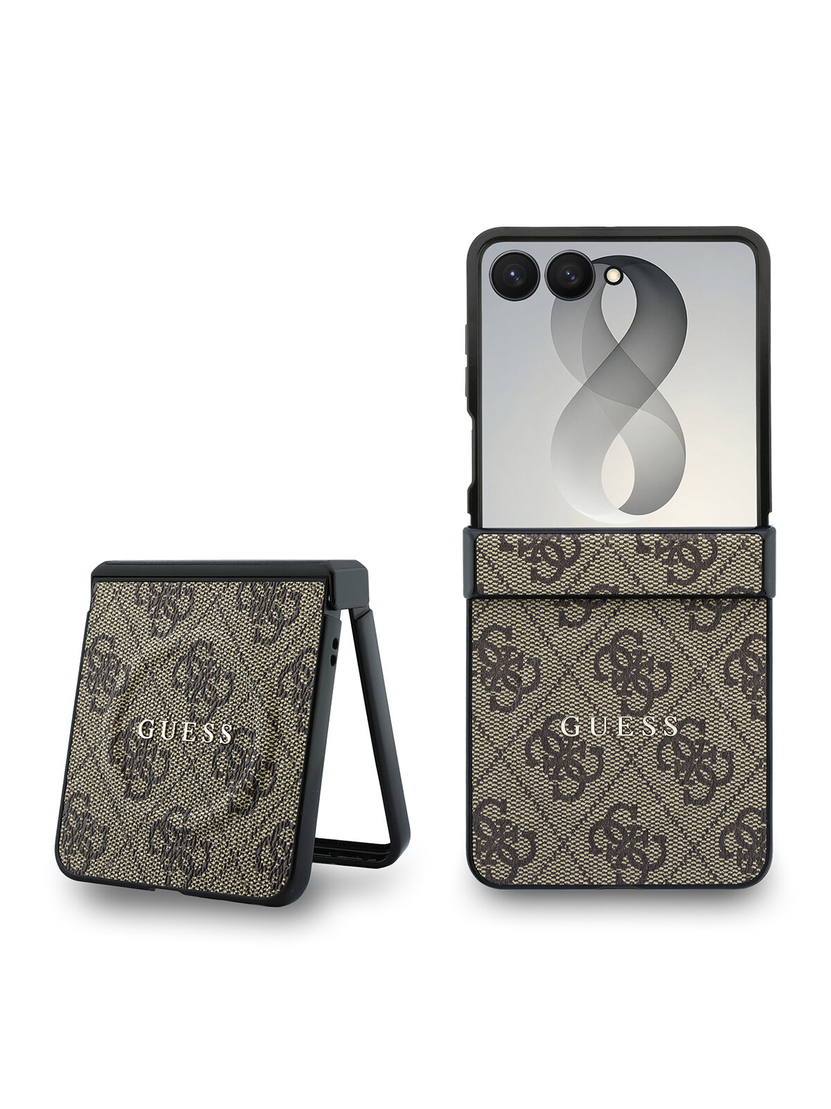 Чехол Guess на Samsung Galaxy Z Flip8, с магнитами MagSafe, из экокожи, с внутренней подкладкой, коричневый