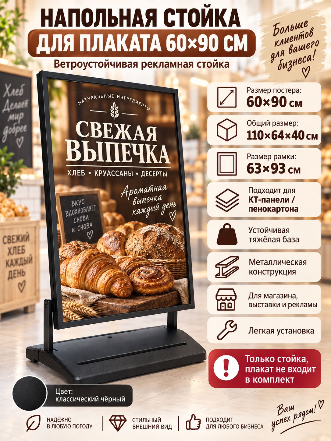 Штендер Рекламный Односторонний Рекламная Стойка Уличная