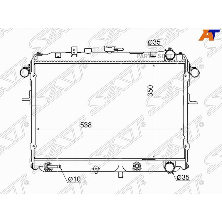 Радиатор Mitsubishi Delica 94-07 / Nissan Vanette 99-17 от официального дистрибьютора, SAT, артикул NS0005