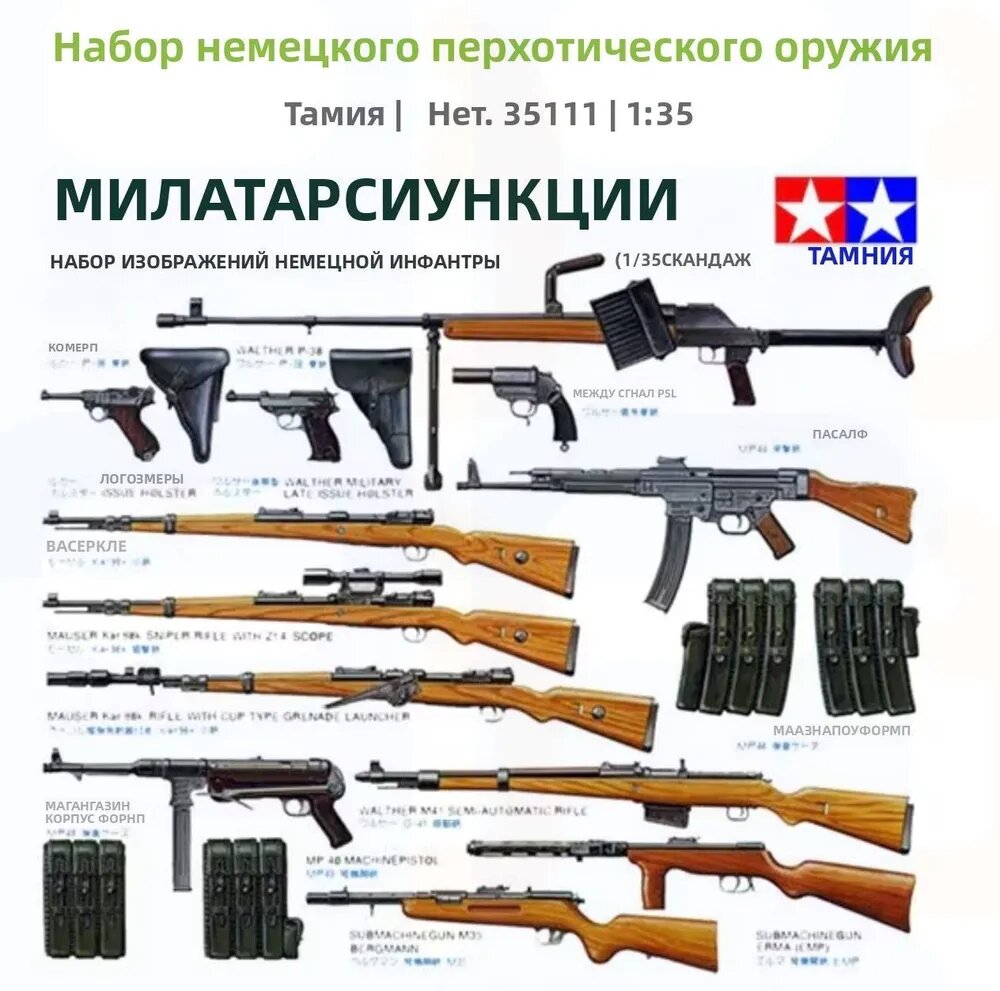 Tamiya 35111 Немецкий набор пехотного оружия