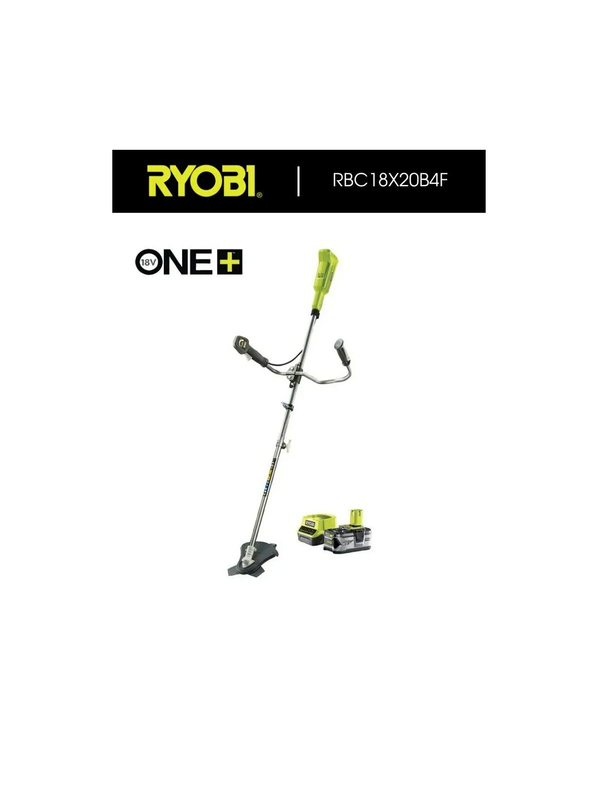 Аккумуляторный триммер-кусторез Ryobi RBC18X20B4F 18В ONE+ (1х4.0 Ач, ЗУ) арт. 5133003713
