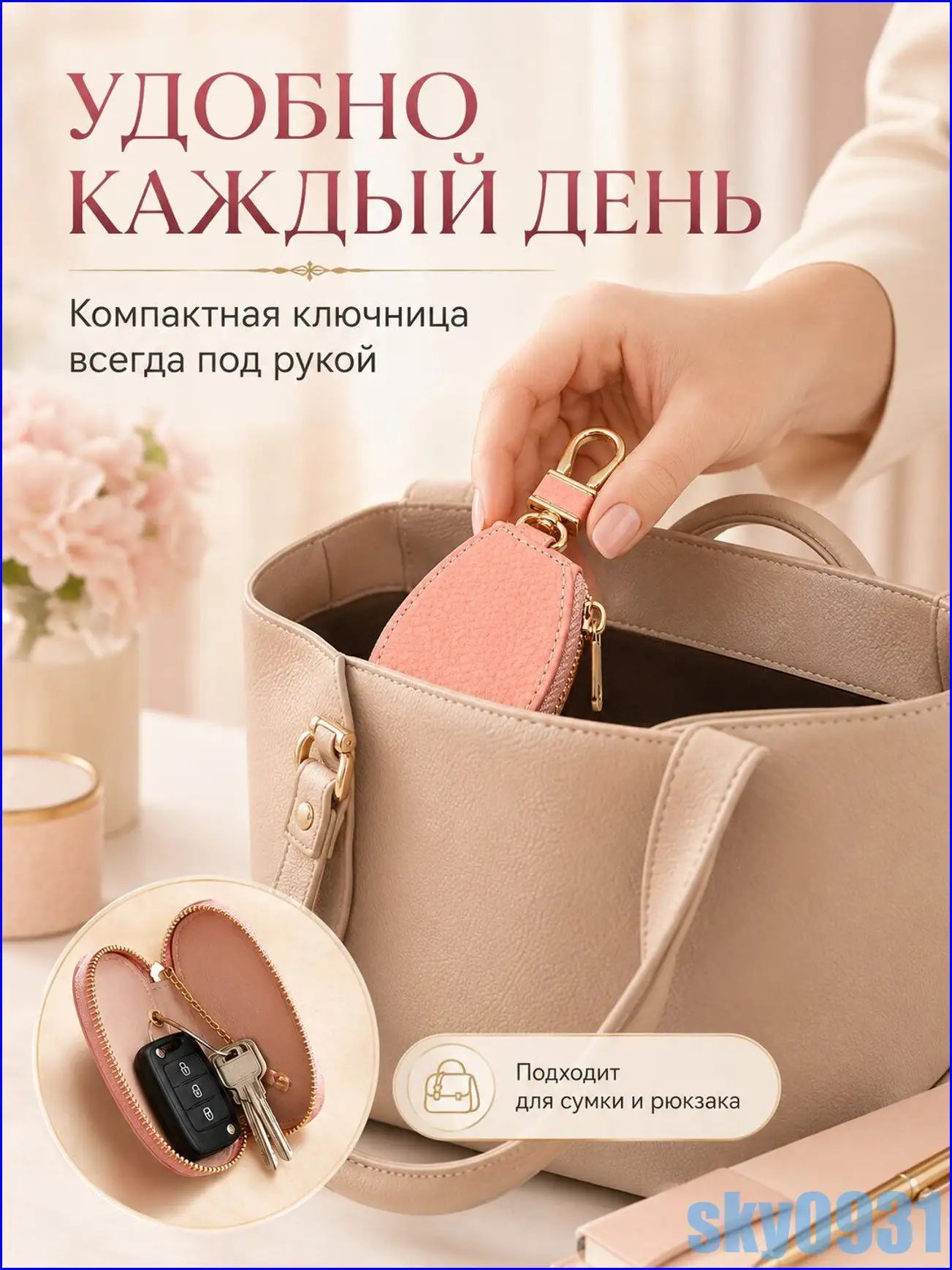 Ключница, pink — фото 1