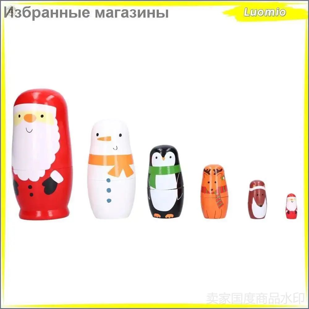 Матрешки русские деревянные, 6 кукол, ручная работа для декора дома и подарков