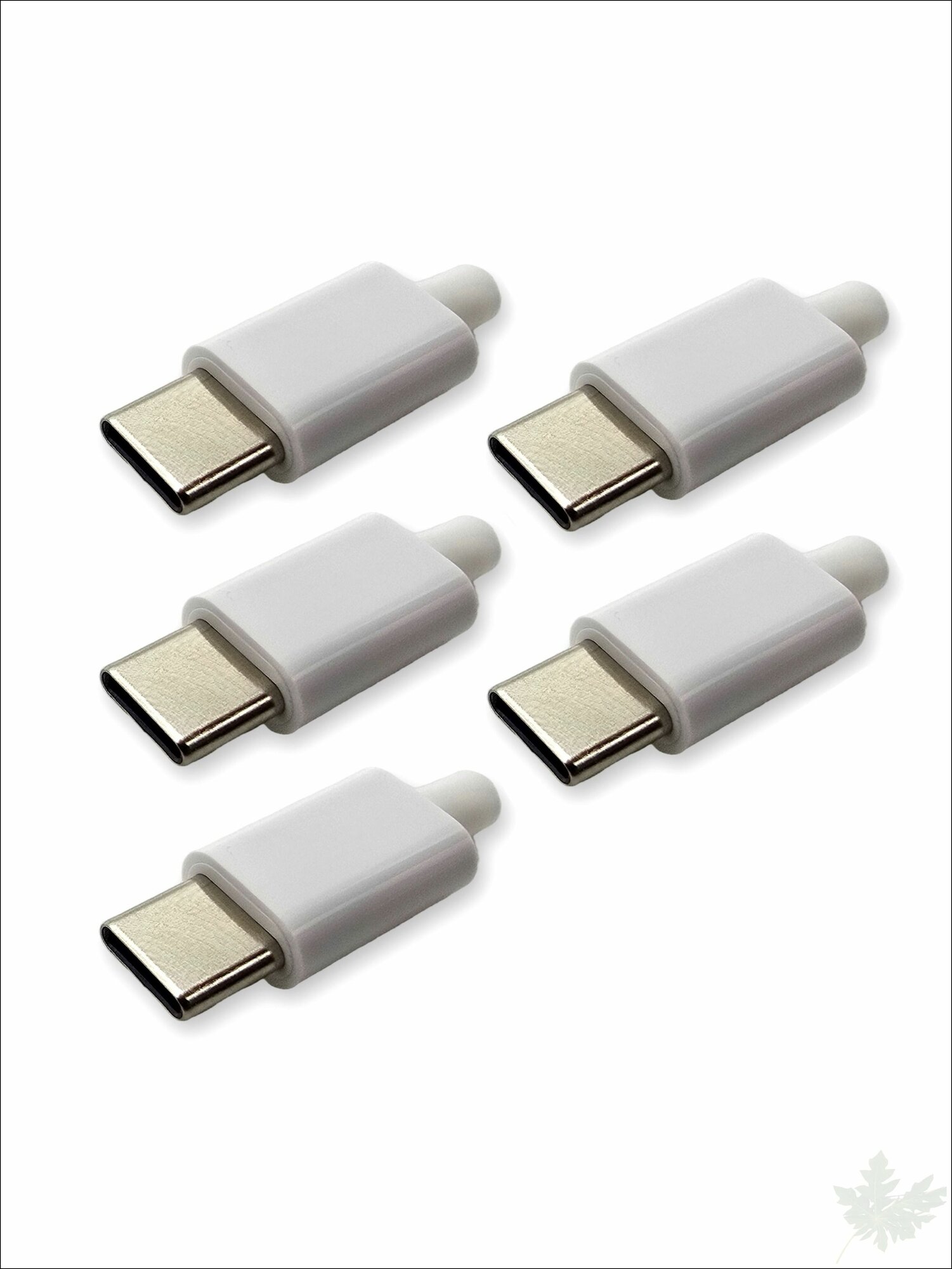 Штекер TYPE-C разборный, белый, комплект - 5шт