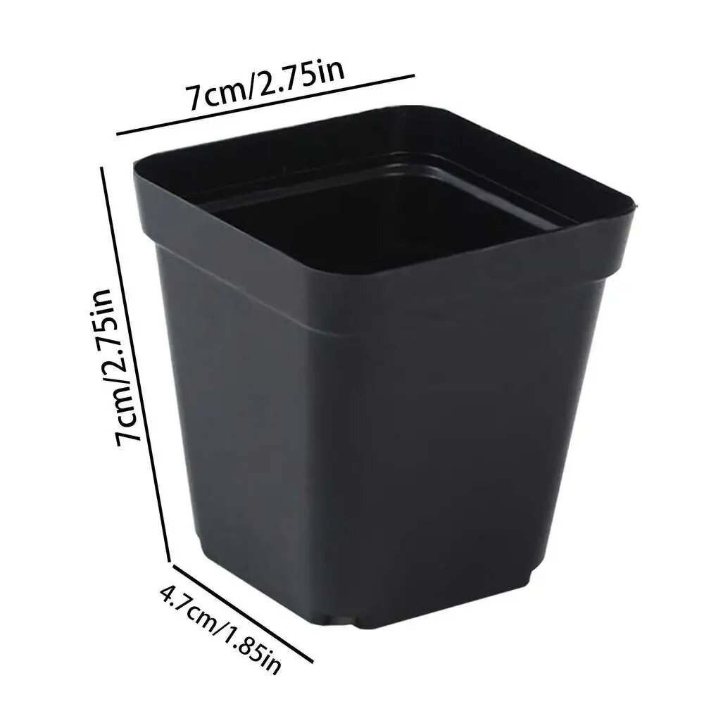 Пластиковый горшок для рассады 7cm, черный