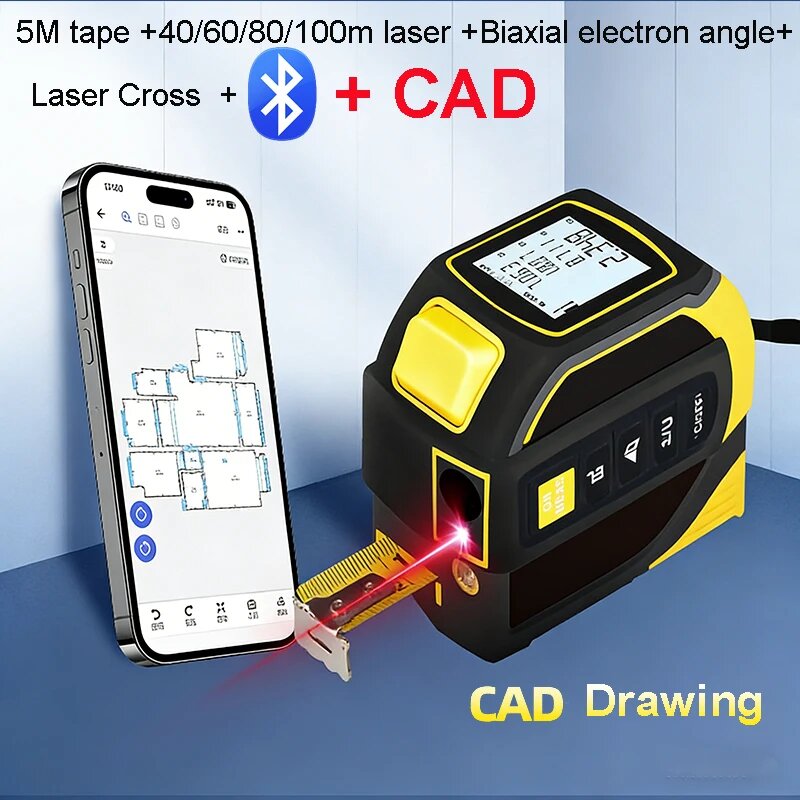 Лазерный дальномер Dreamburgh 4-в-1 80м/100м 60M, CAD Bluetooth