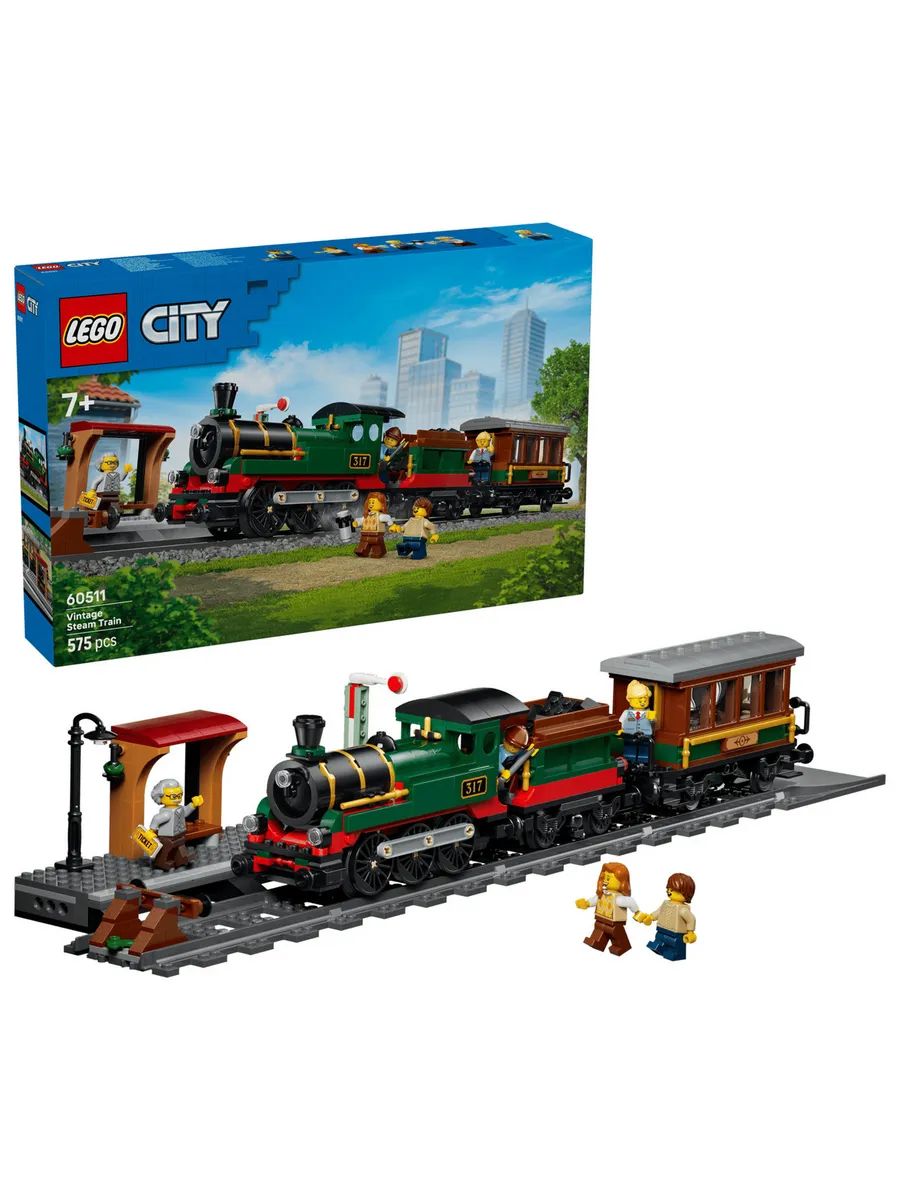 Конструктор LEGO City 60511 Железная дорога: Классический паровоз