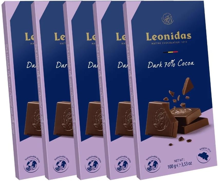 Leonidas Набор бельгийского темного шоколада Belgian Dark Chocolate Bars 6 x 100 г