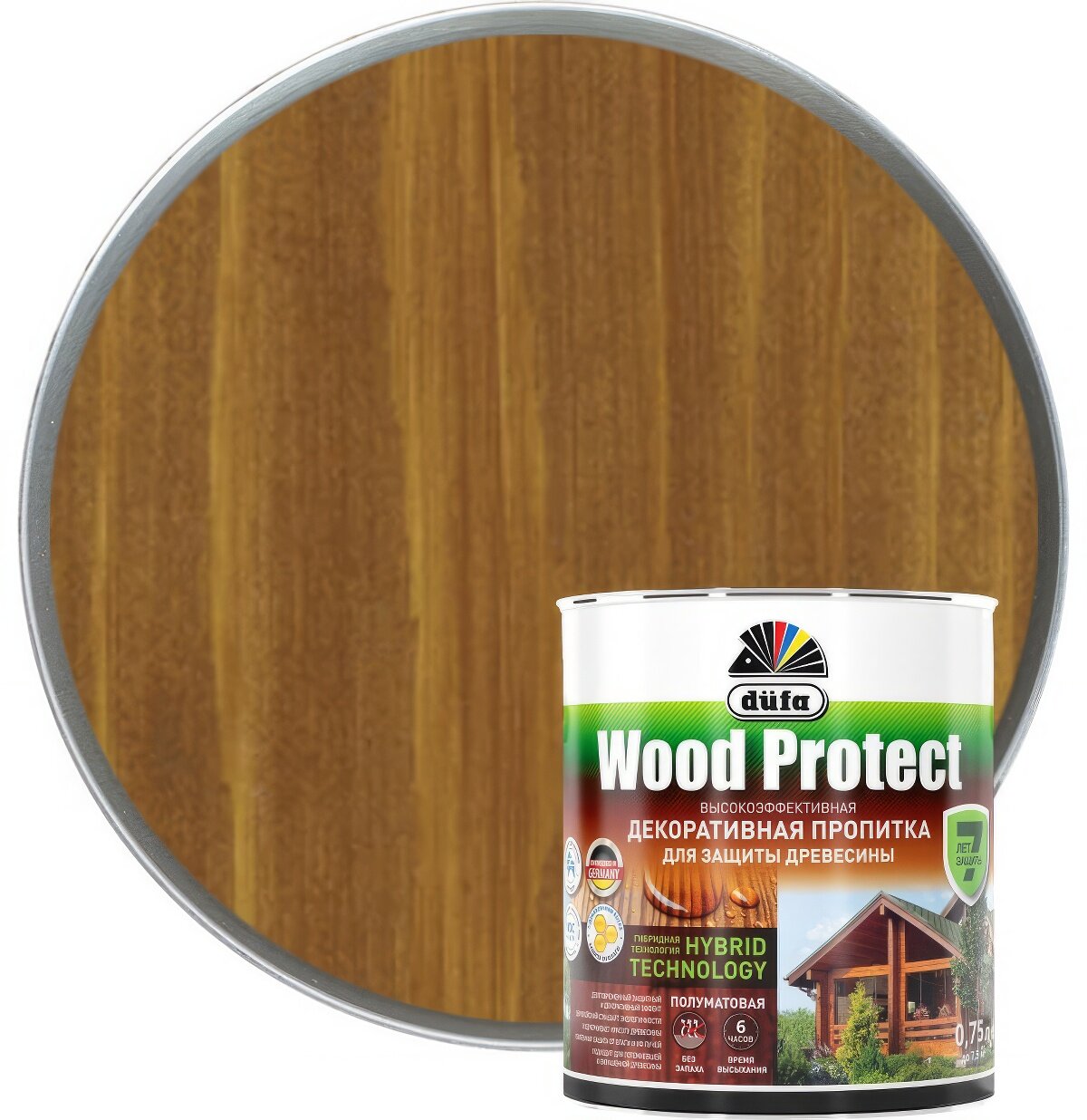 Пропитка для защиты древесины Dufa Wood Protect тик 750 мл МП000015769