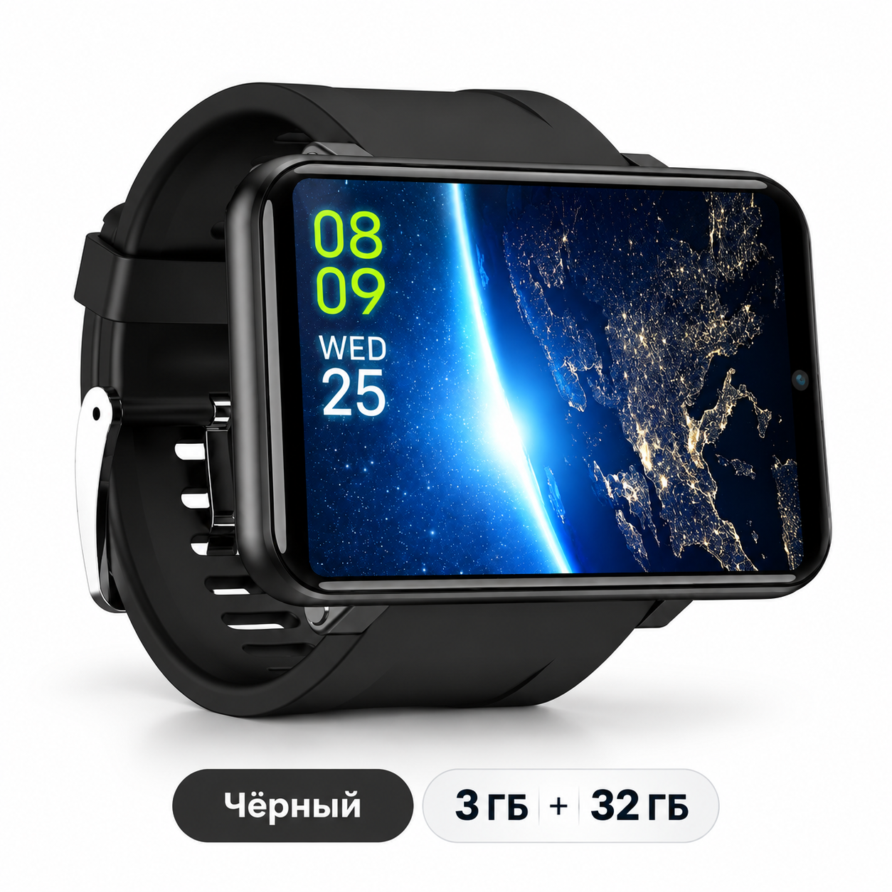 Умные часы DM100, большой экран, Android, 4G, SIM, звонки, GPS, 3+32 ГБ