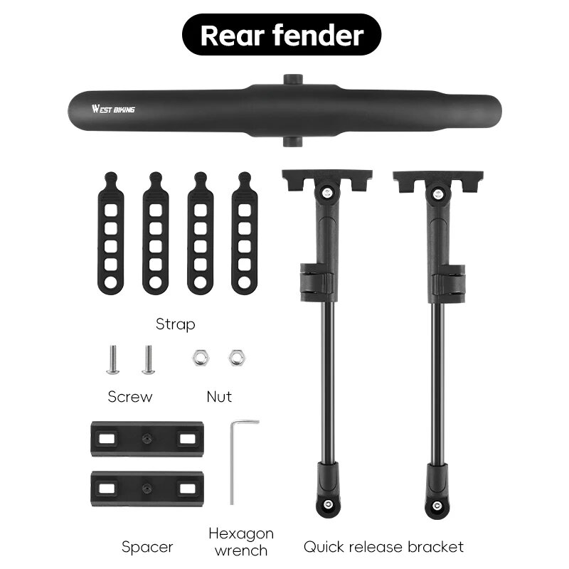 Велосипедные крылья West Biking 26-29 дюймов Rear Fender