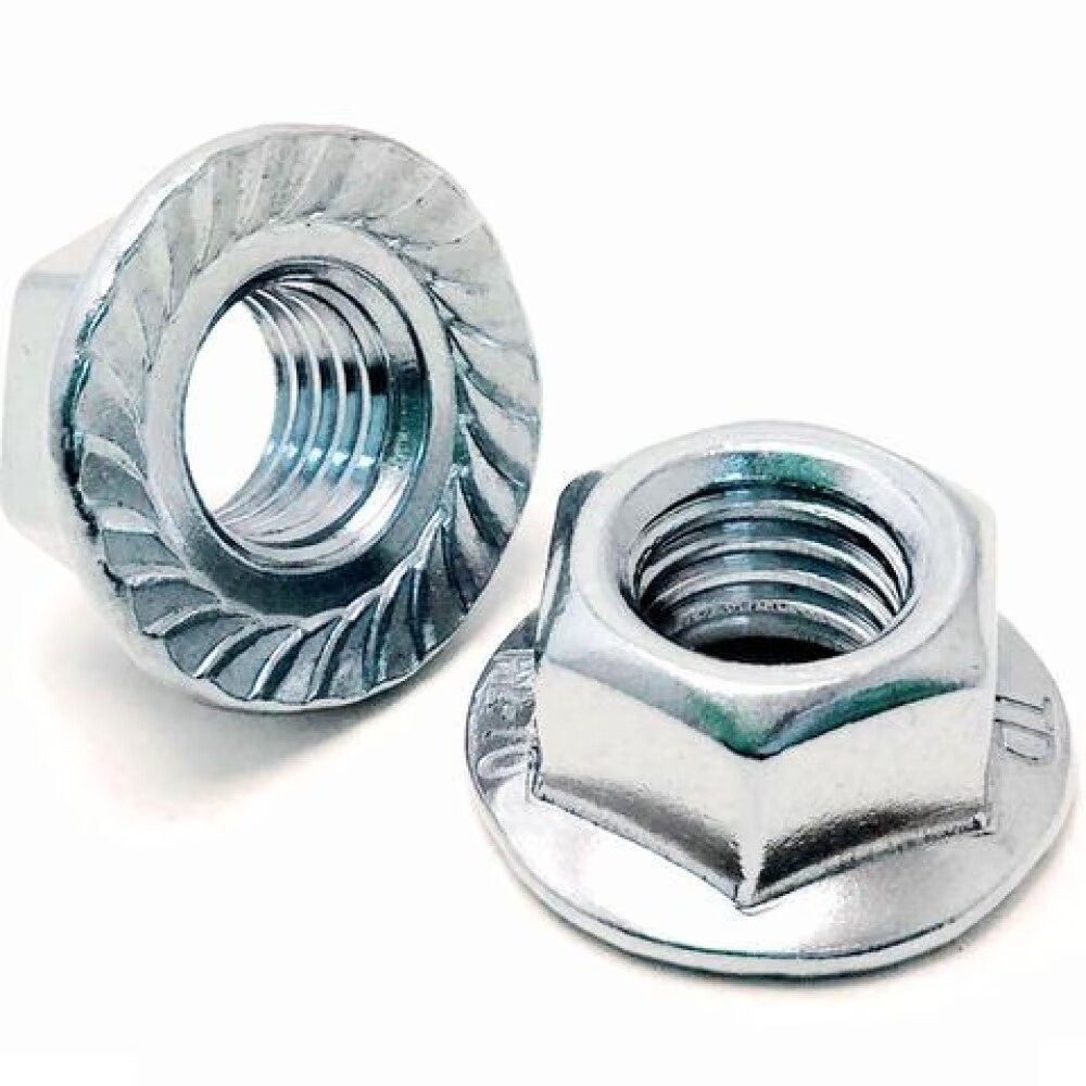 DIN 6923 / ISO 4161 Гайка с фланцем и насечкой 10кл M12 x 1.25 Цинк - 8 шт.