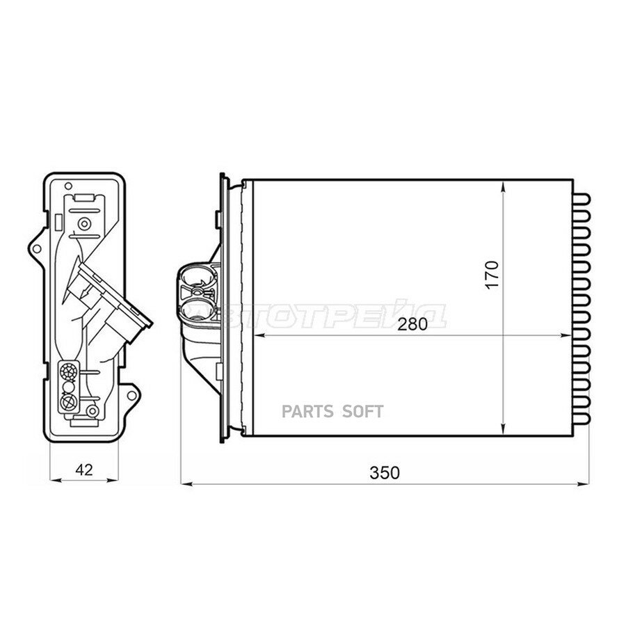 Радиатор отопителя салона Chrysler Pacifica 03-08 / Voyager 00-16 от официального дистрибьютора, SAT, артикул STCR103950
