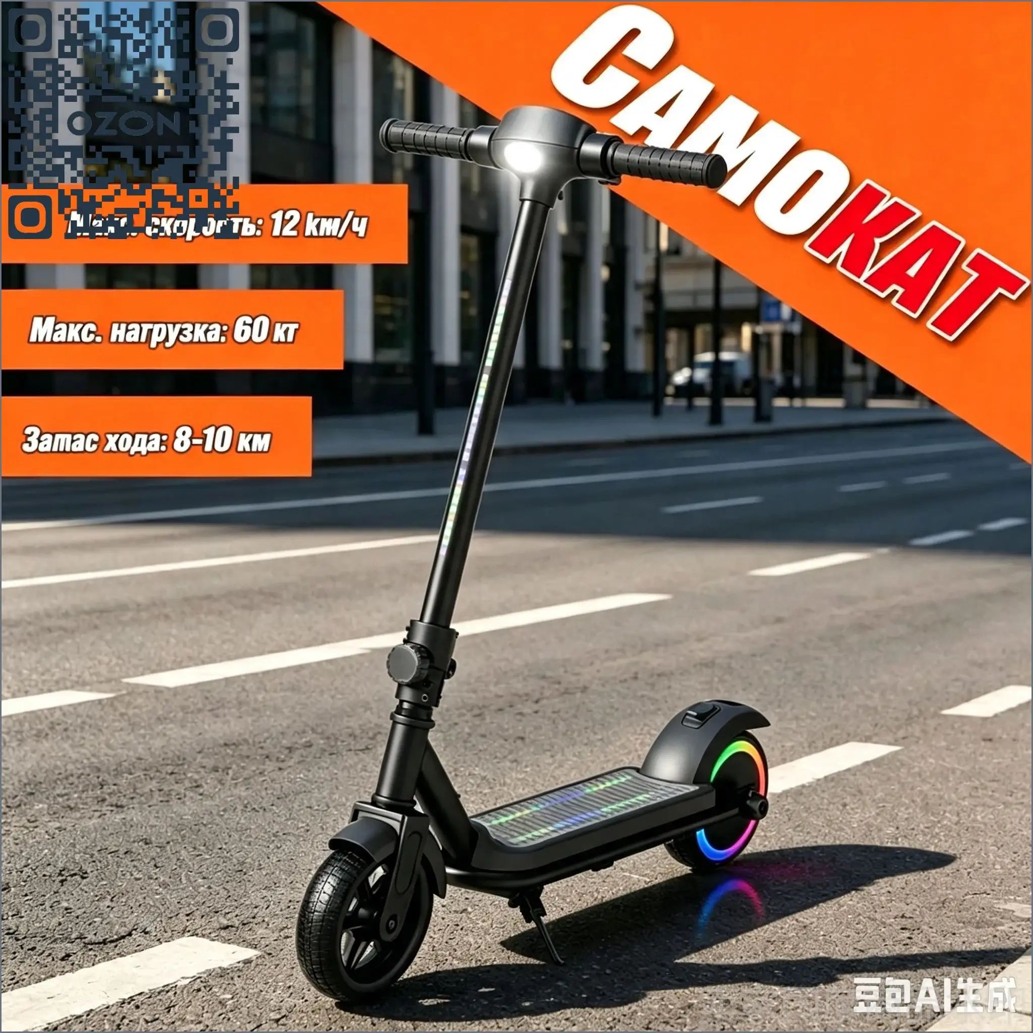 Электросамокат mz-8l0ix63y1f7, черный