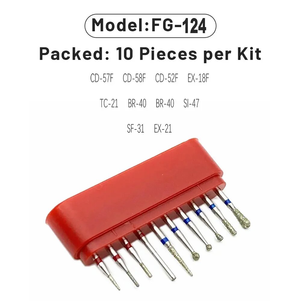 Стоматологические боры Xceldent FG-124, 10 шт