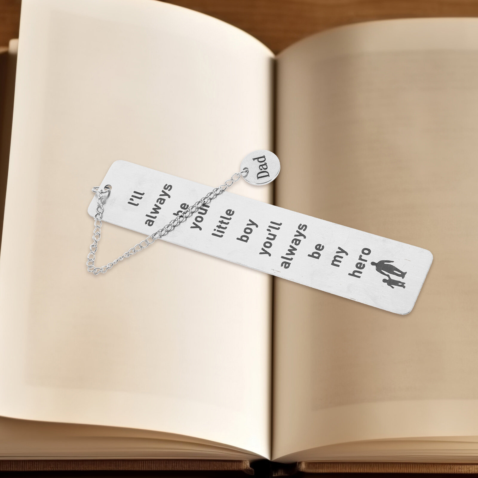 Креативная Закладка Для Книг Серебристая Цвета Подарок На День Отца Размер 13.00X2.60X0.20Cm