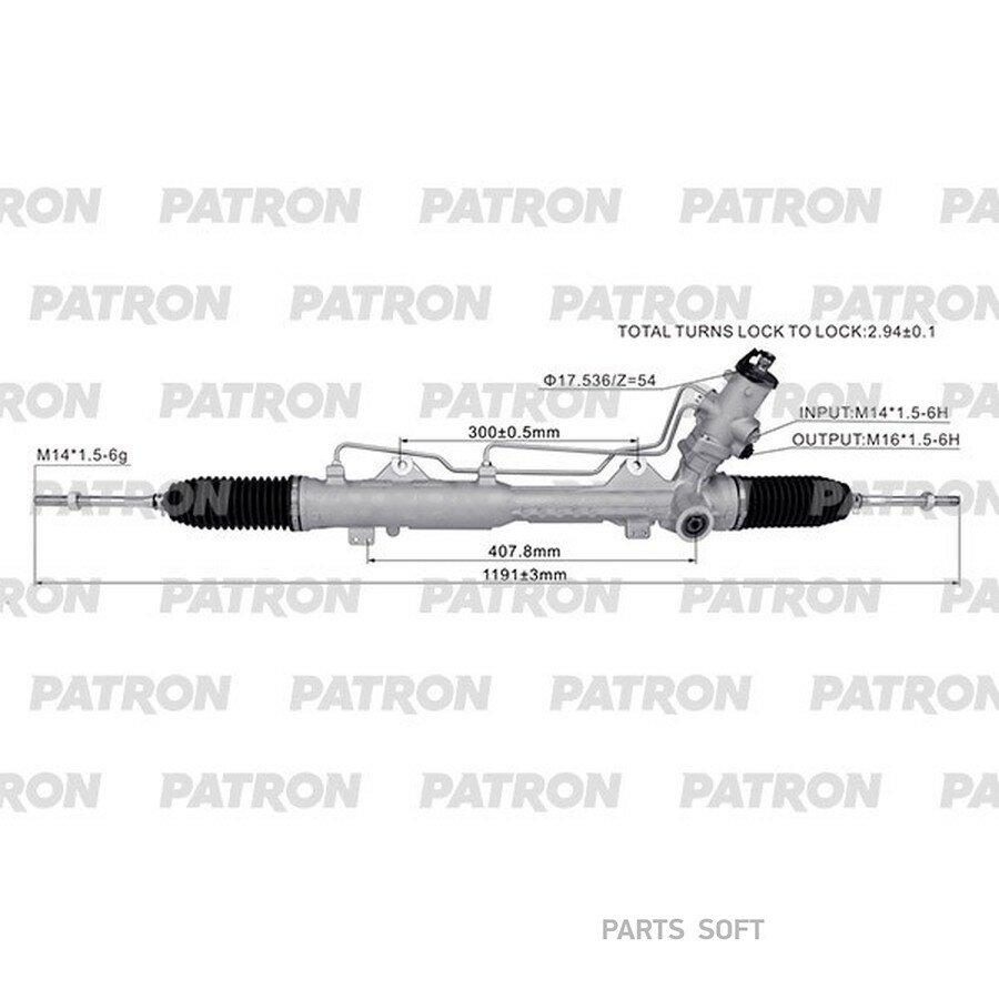 Рейка рулевая BMW 3 (E90) 04- 1 (E87) 05- PATRON PSG3193 | цена за 1 шт