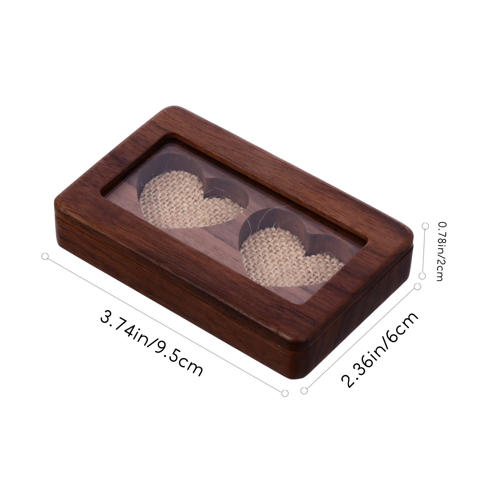 Коробка Для Колец Из Дерева С Сердечком Хранение Ювелирных Изделий 9.5x6x2 Cm